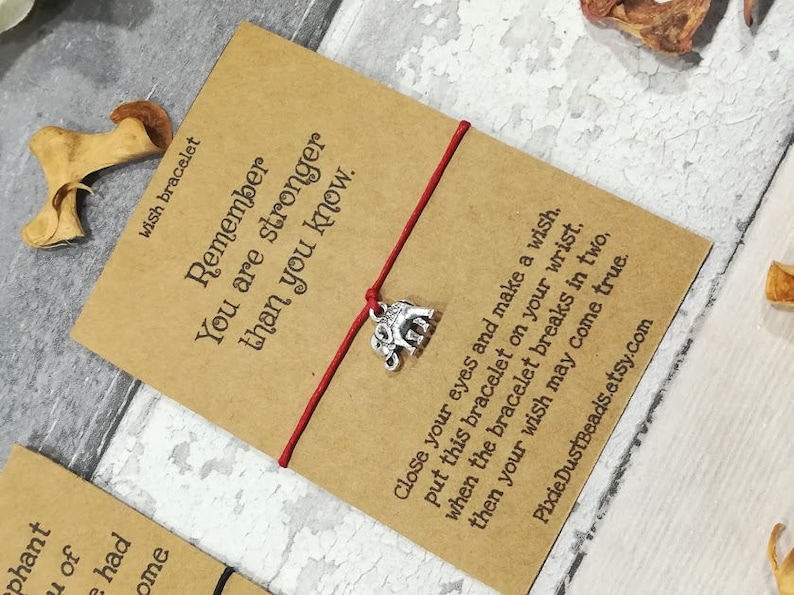 Elephant Wish Bracelet, Elephant Strength Bracelet, Memory Elephant ...