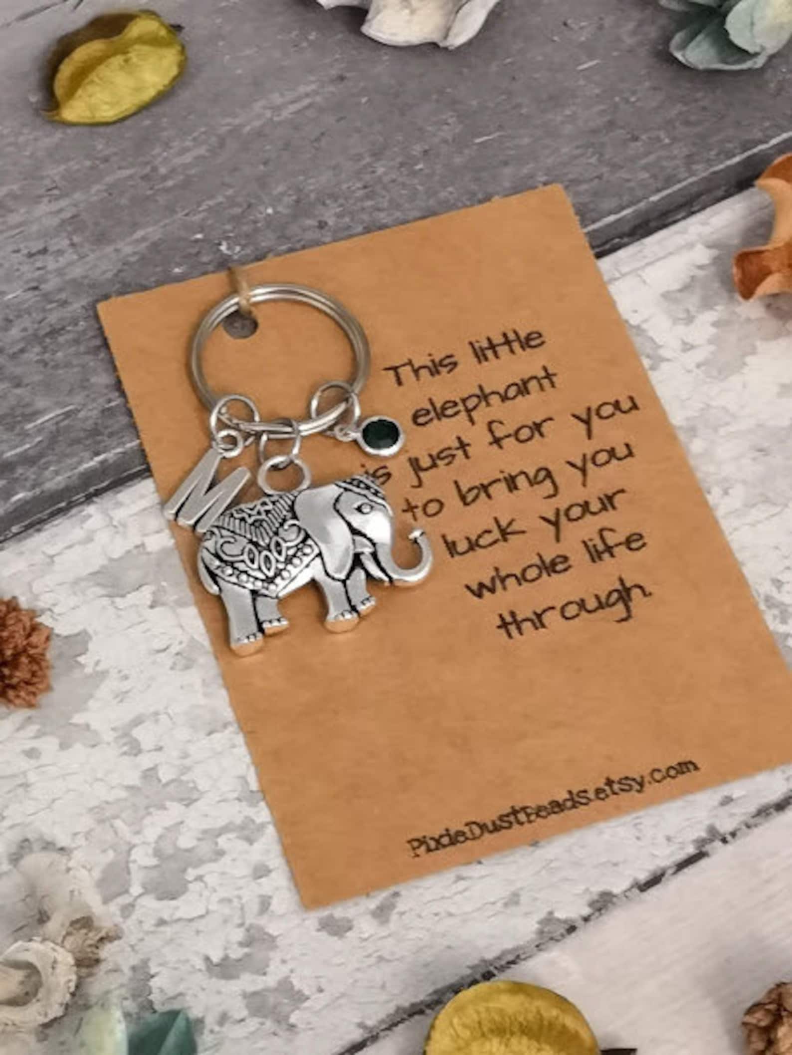 Large Lucky Elephant Keychain Elephant Keyring Lucky - Etsy