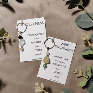 Crystal Keyring With Rough Stone Gemstone Keyring Gift for Friend - Etsy