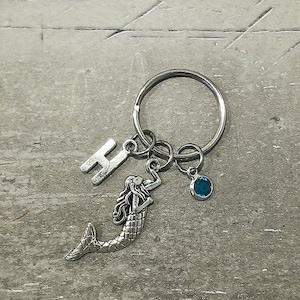 Mermaid Key Ring, Mermaid Keychain, Sea Life Keyring, Personalised ...