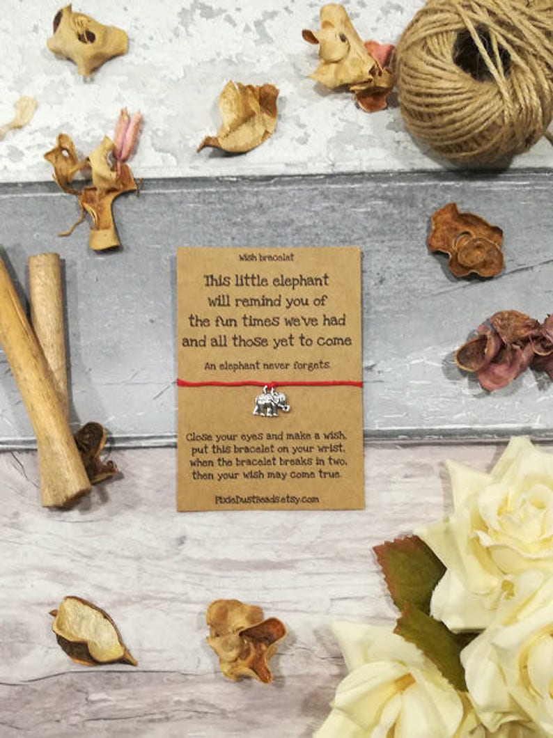 Elephant Wish Bracelet, Elephant Strength Bracelet, Memory Elephant ...