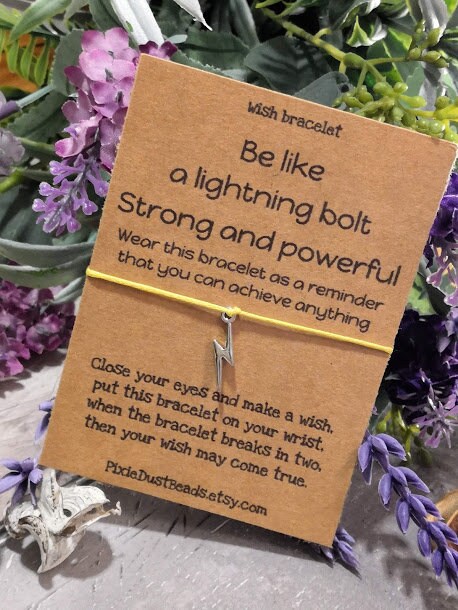 Lightning Wish Bracelet Lightning Charm bracelet Lightning | Etsy