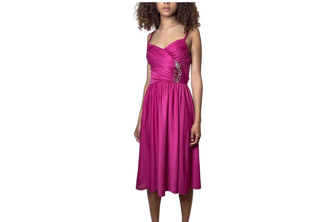 Original 1970's Vintage Sequin Embellished Pink Disco Dress UK 8 10 - Etsy