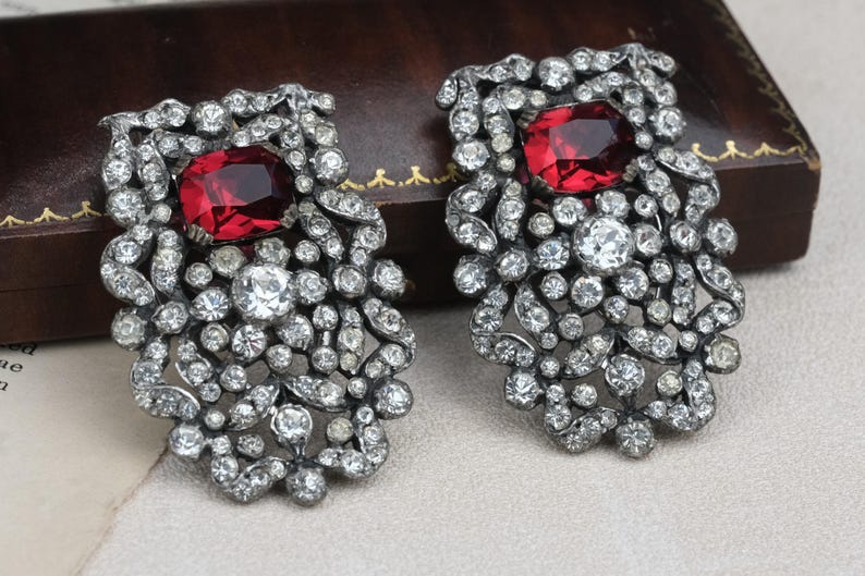 Vintage 1920s–1930s Art Deco Paste Dress Clips Pair - Etsy