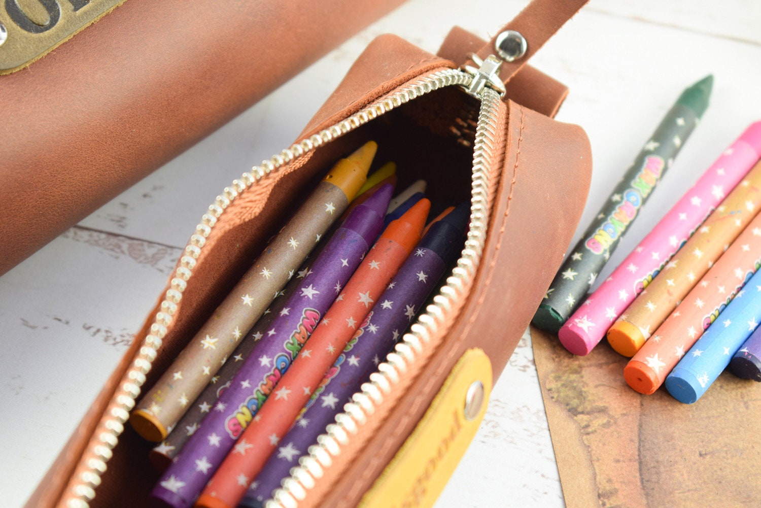Leather Pencil Case/leather Pencil Pouch/personalized Pencil - Etsy