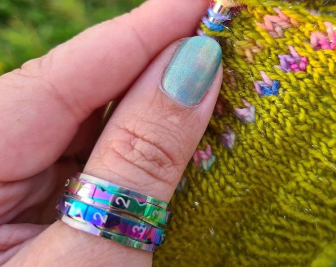 Knitpro Row Counter Ring, Rainbow Row Counter Ring, Knitting Row ...