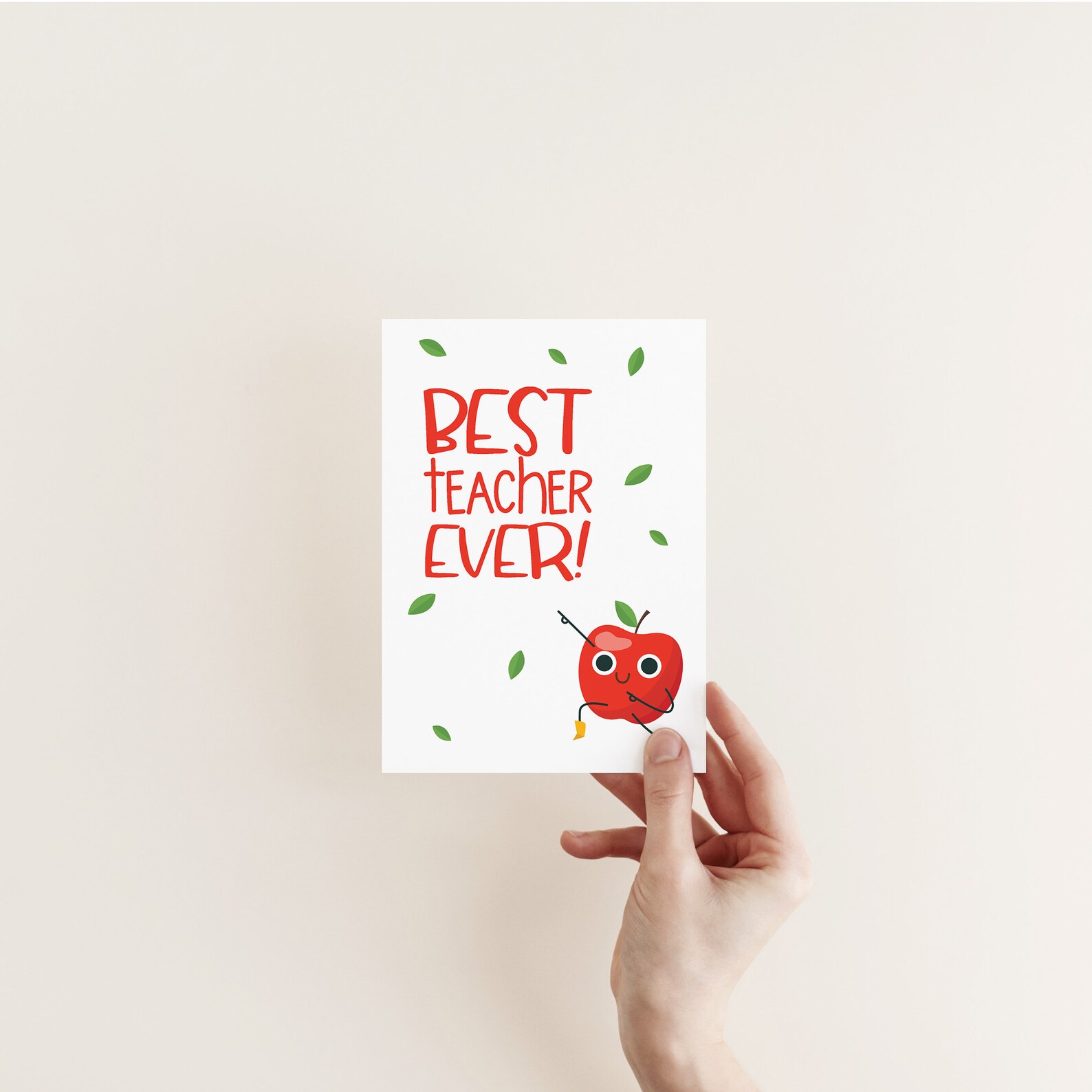 Best Teacher Ever Card Teacher Appreciation Day Card Thank | Etsy