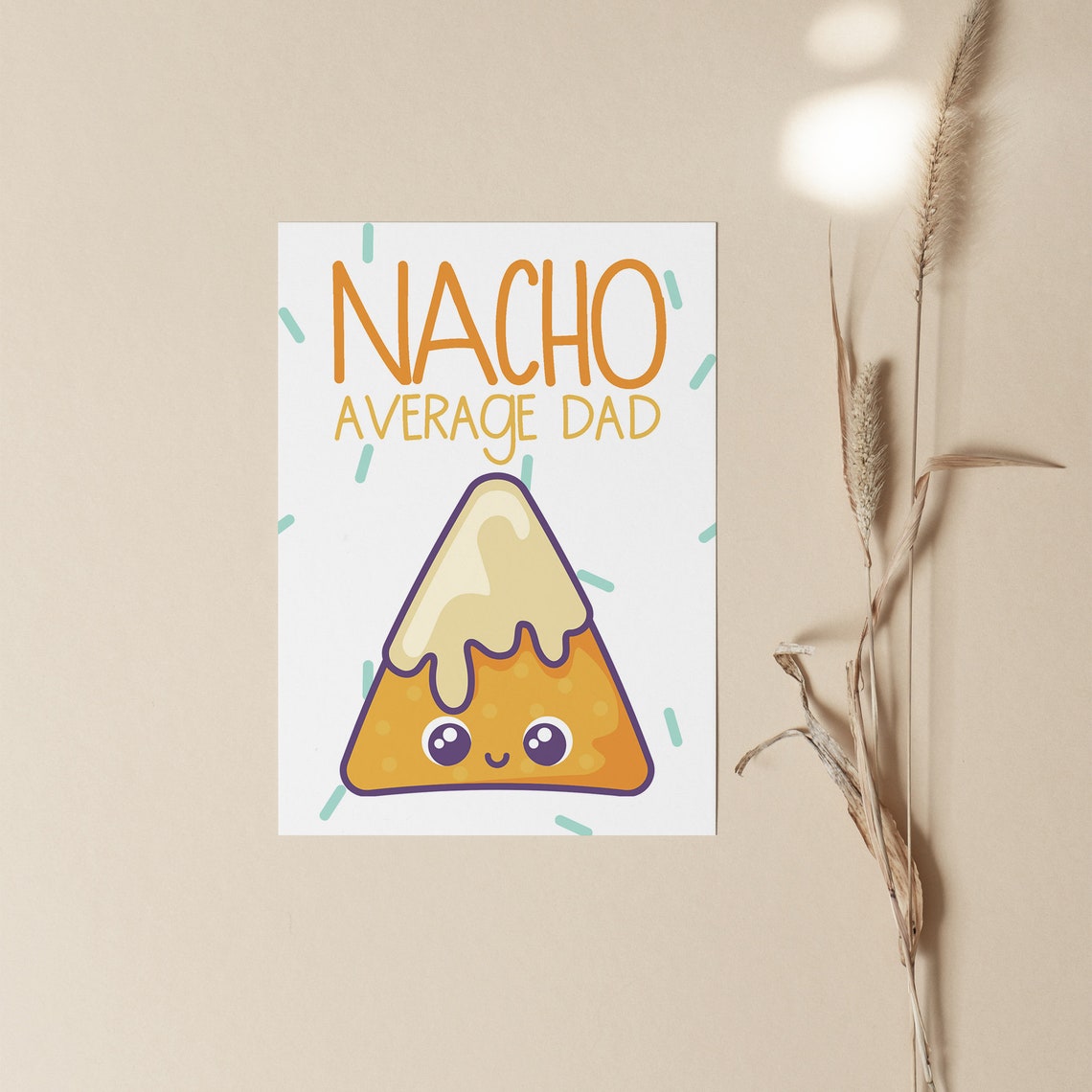 Nacho Average Dad Father's Day Card, Funny Fathers Day Card, Printable ...