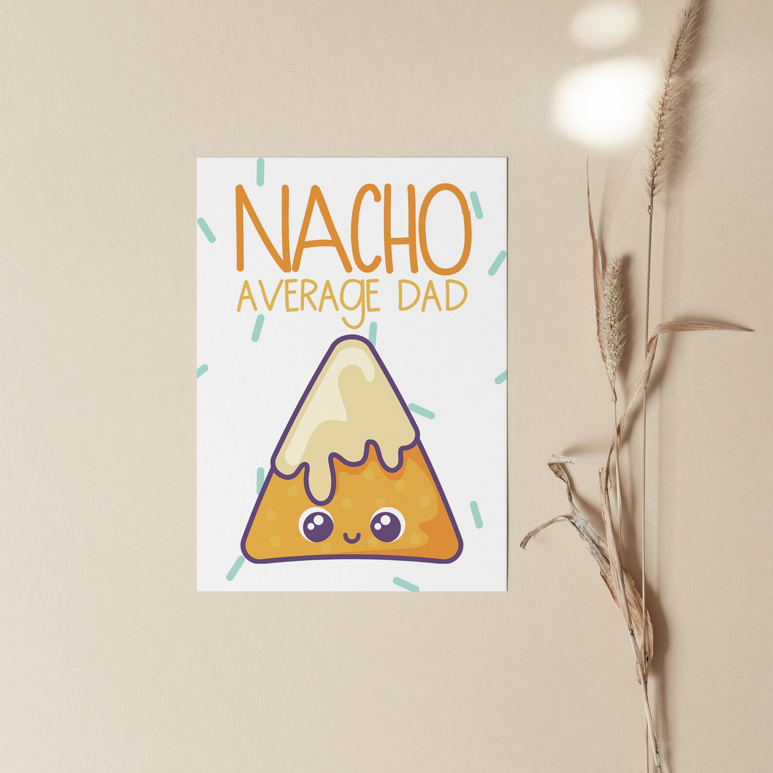 Nacho Average Dad Father's Day Card, Funny Fathers Day Card, Printable ...