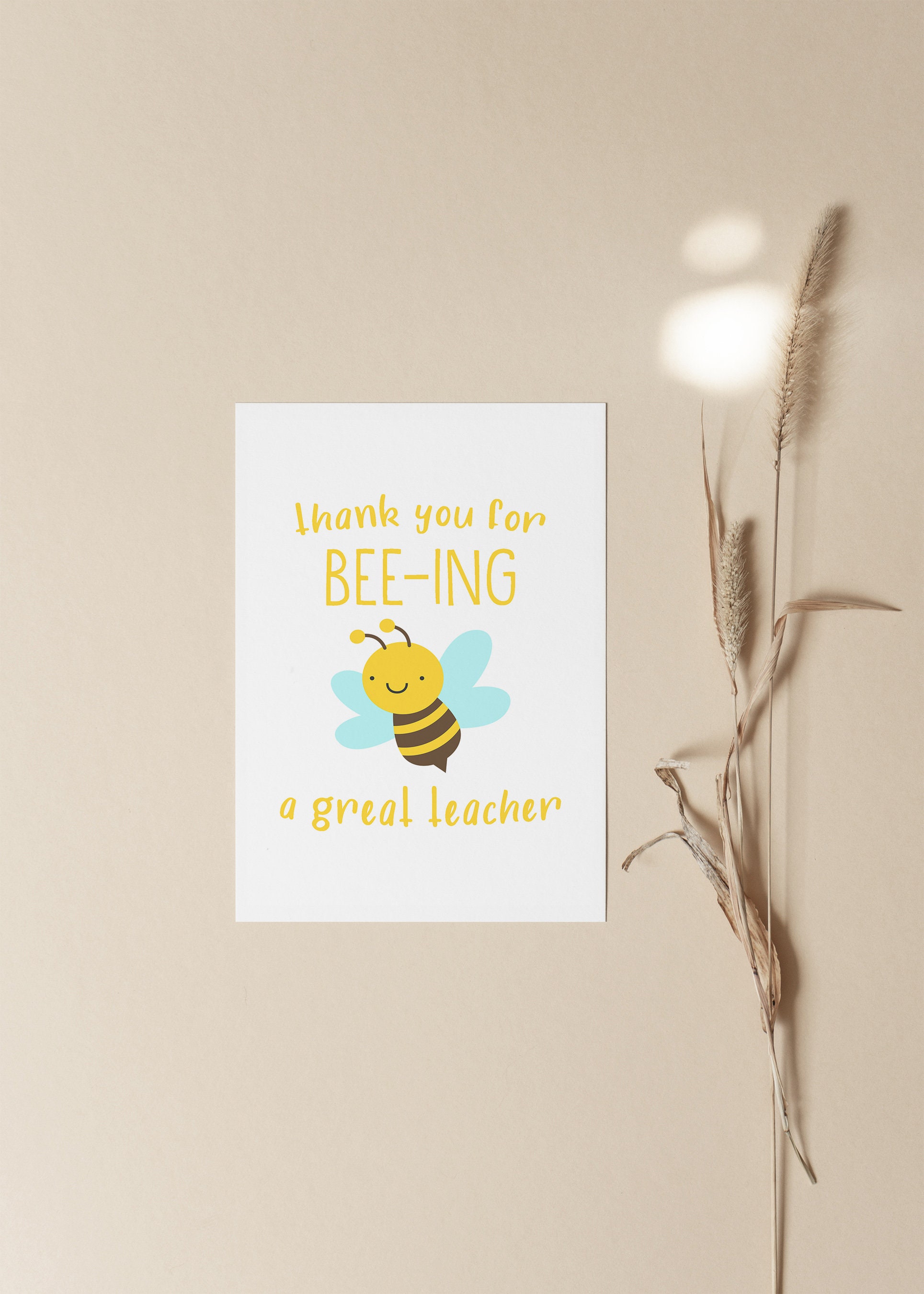 Thank You for Beeing a Great Teacher Card, Printable Teacher ...