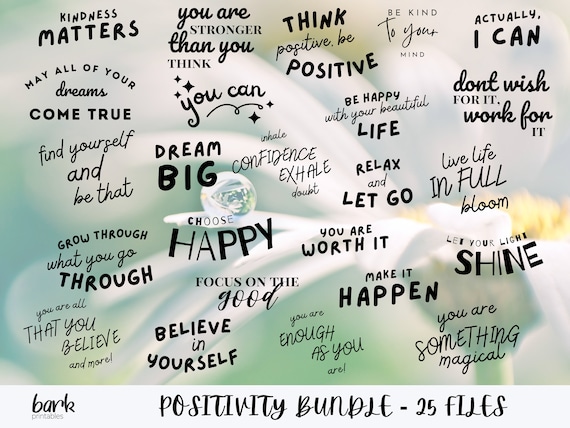 Positive SVG Bundle Positive SVG Files Svg Quotes Cricut - Etsy