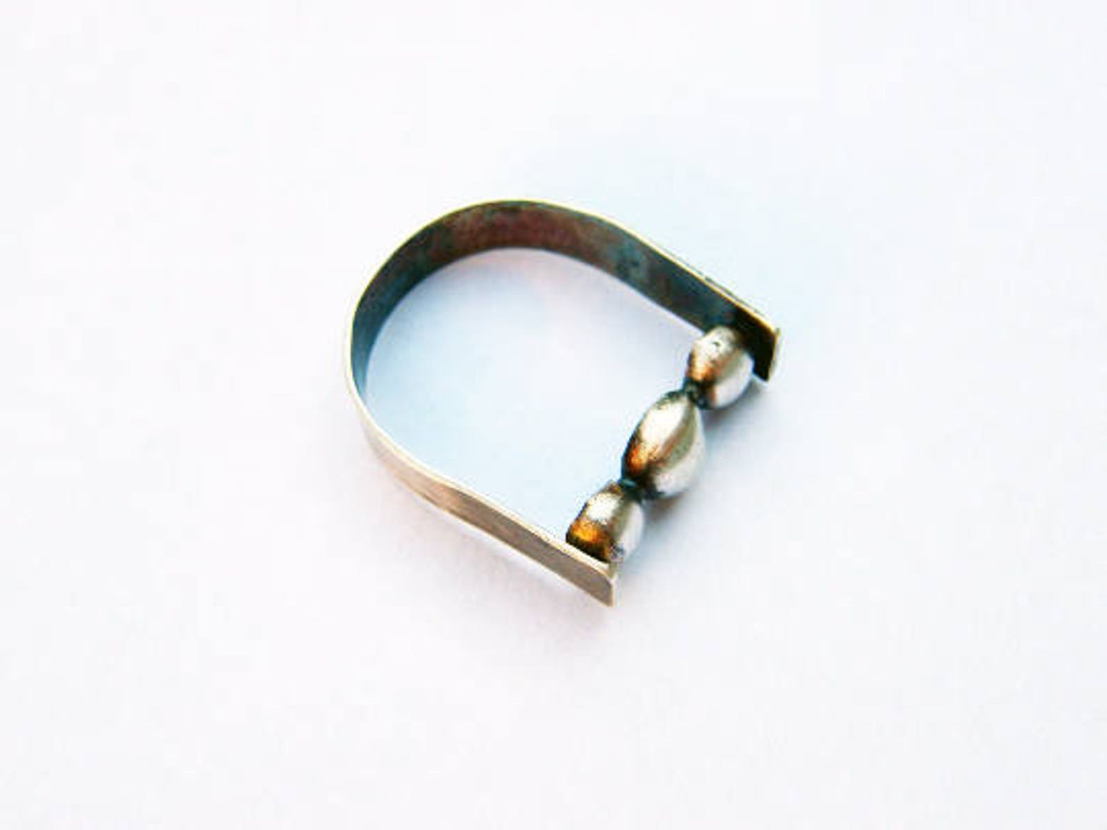 D Ring. Top Flat Shaped Ring, Handmade Sterling Silver Ring, Oxidized ...