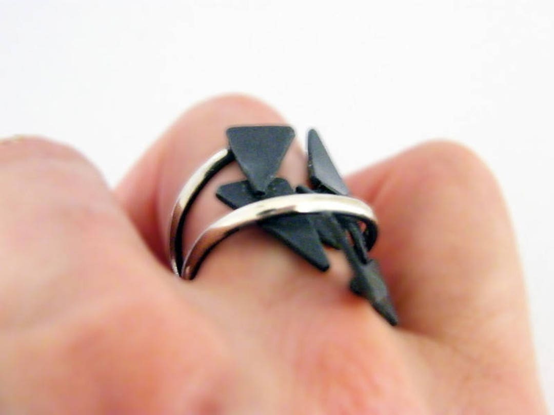 Shattered. Sculptural Silver Ring, Artsy Silver Ring, Large Silver Ring ...