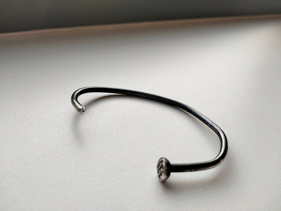 Nail. Men's Silver Cuff Bracelet. - Etsy