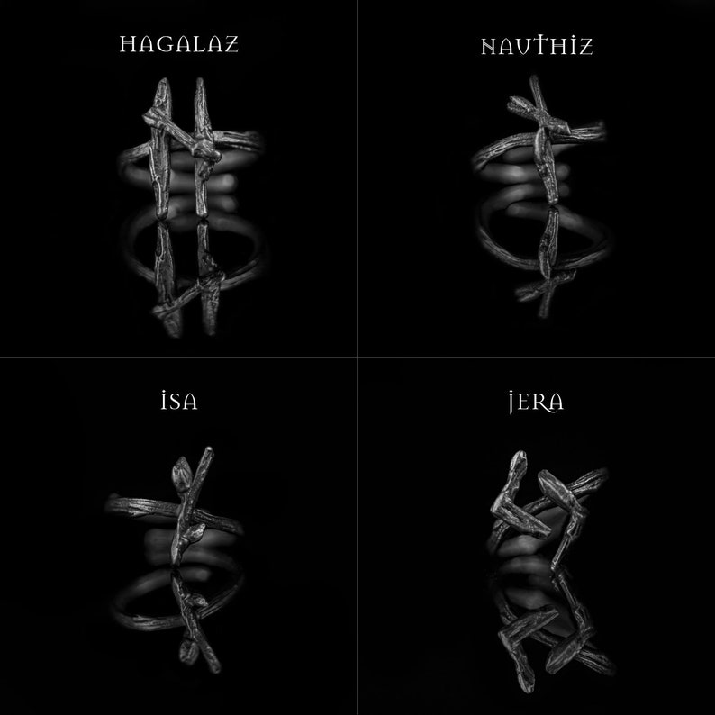 Rune Silver Ring Viking Runes Rings Pagan Rings Mannaz - Etsy Canada