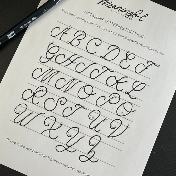 Monoline Practice Sheet - Etsy