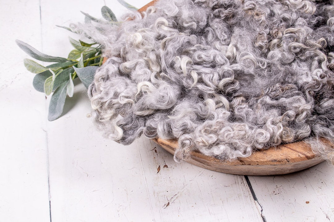 Grey Texture Fluff Photo Prop, Basket Stuffer, Loose Curls, Wool Fluff ...