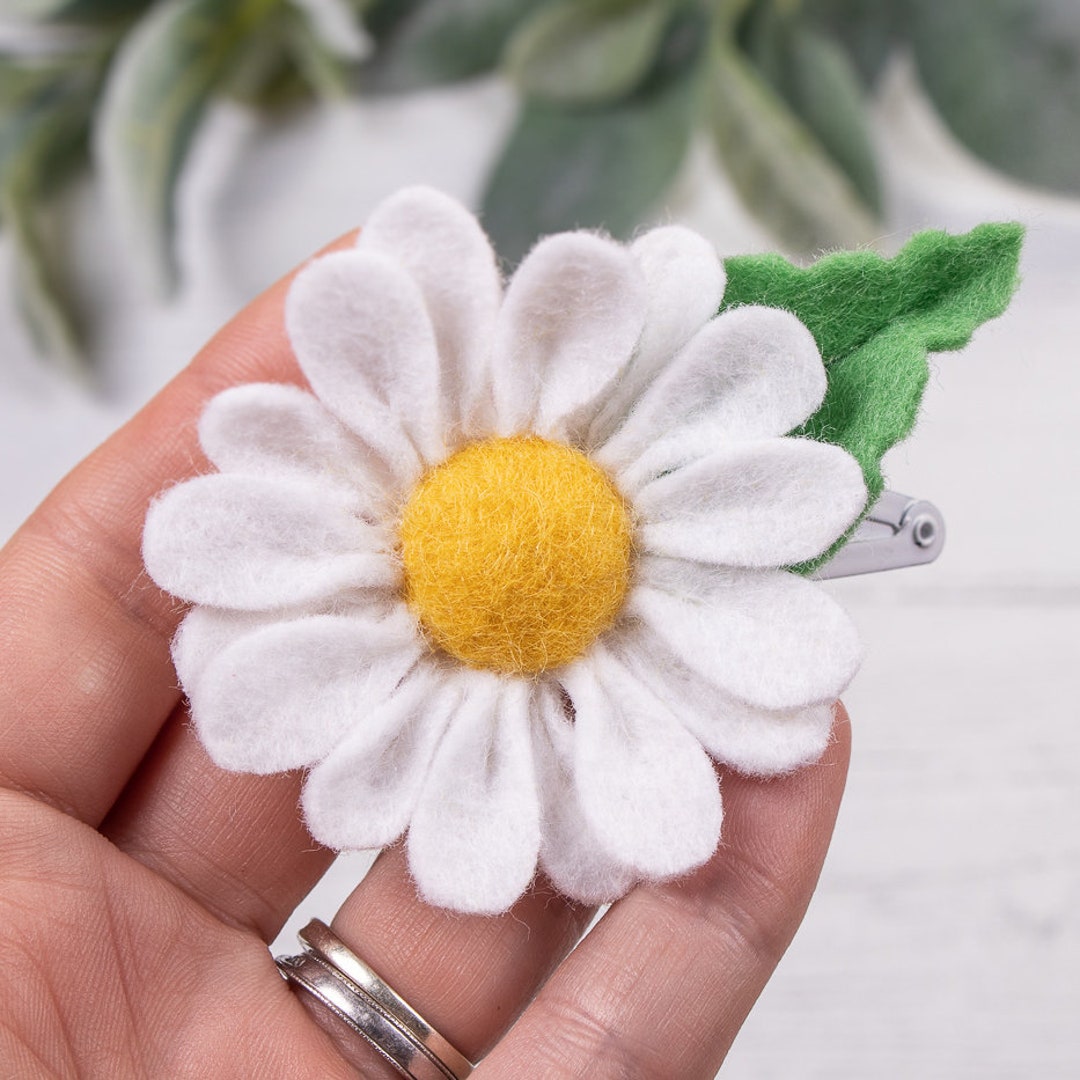 Daisy Hair Clip, Floral Hair Clips, Spring Hair Clips, Toddler Hair ...