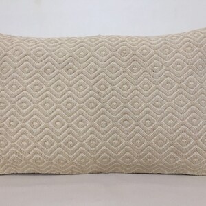 Large Lumbar Pillow, Rectangular Pillow Cover, Cream Pillow Cover 18x30 ...
