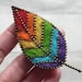 Leaf Brooch Lapel Pin | Rainbow Colours | Handmade Felt and Zipper ...