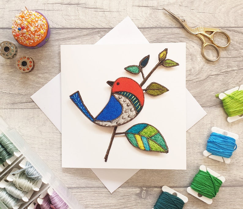 Garden Bird Greetings Card With Envelope Blank Inside - Etsy