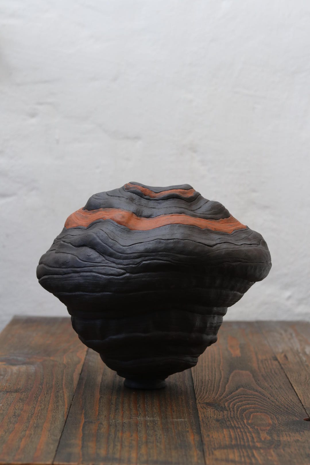Ceramic Vase Made of Black-brown Clay | Natural Tree Fungus Home ...