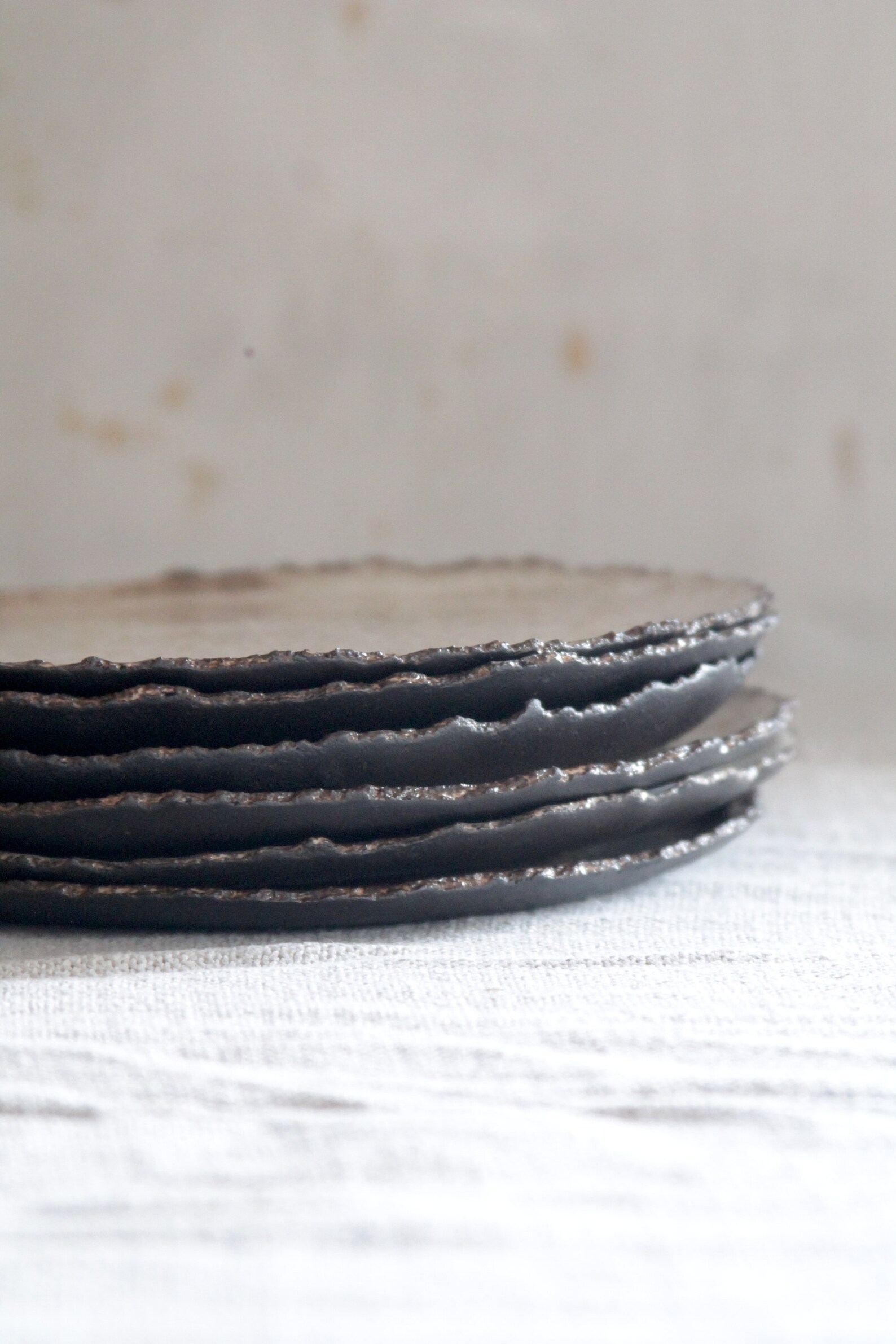 Small Plate Black Ceramic Rustic - Etsy