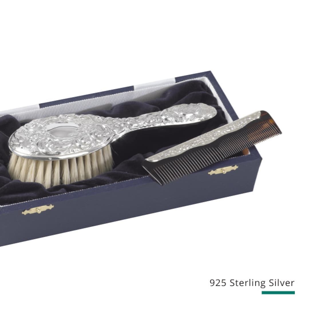 Baby Brush and Comb Set in Sterling Silver - Etsy