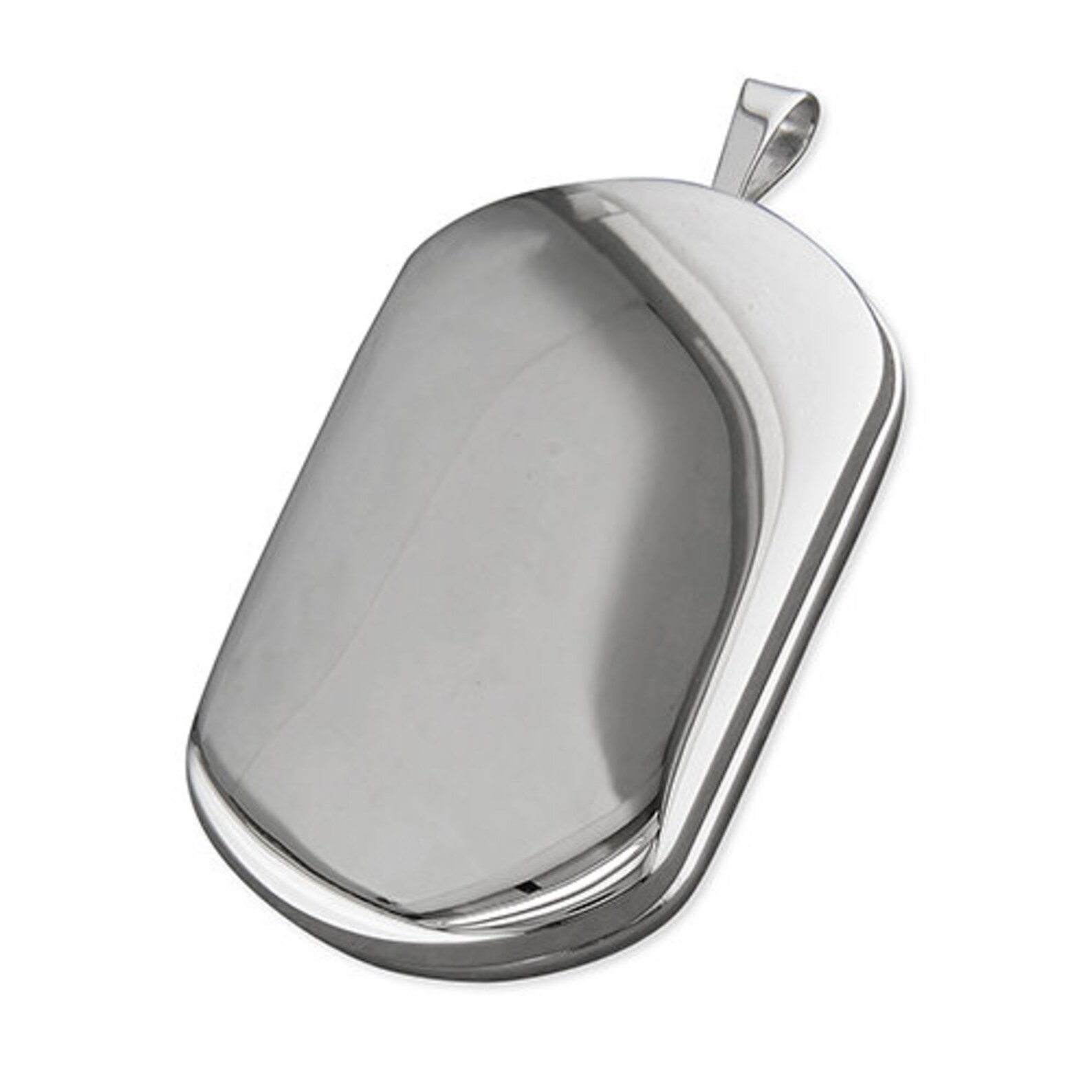 Plain Dog Tag Sterling Silver Locket - Etsy