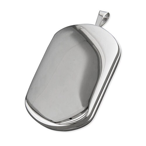 Plain Dog Tag Sterling Silver Locket - Etsy