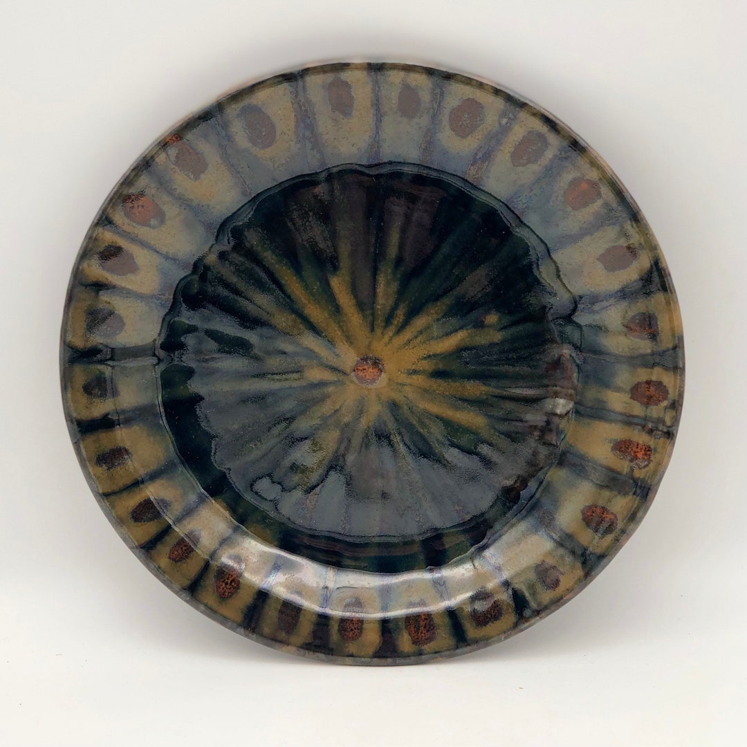 Pulsing Color Wheel Thrown Stoneware Cheese Plate - Etsy