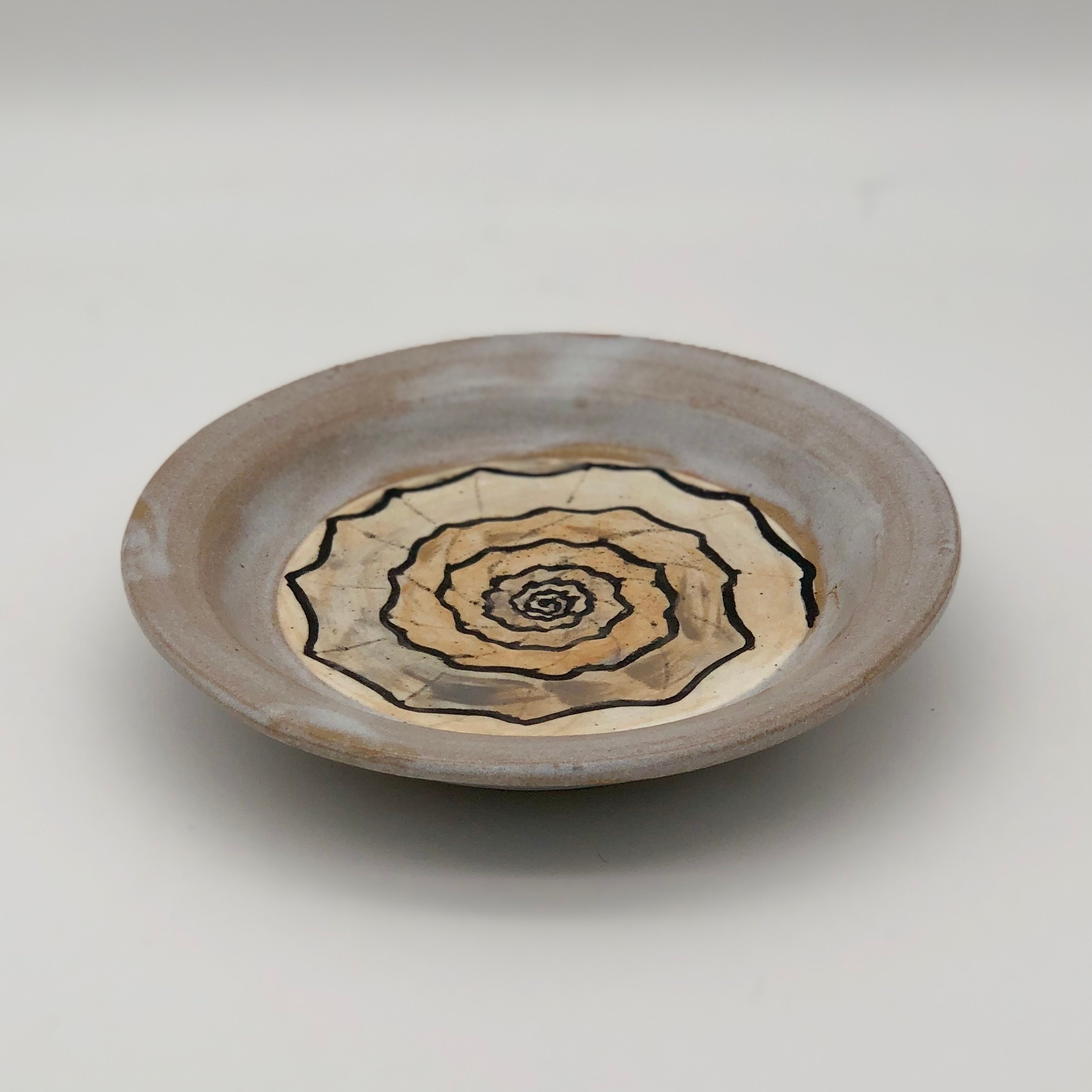 Spiral Shell Wheel Thrown Stoneware Mini Plate - Etsy