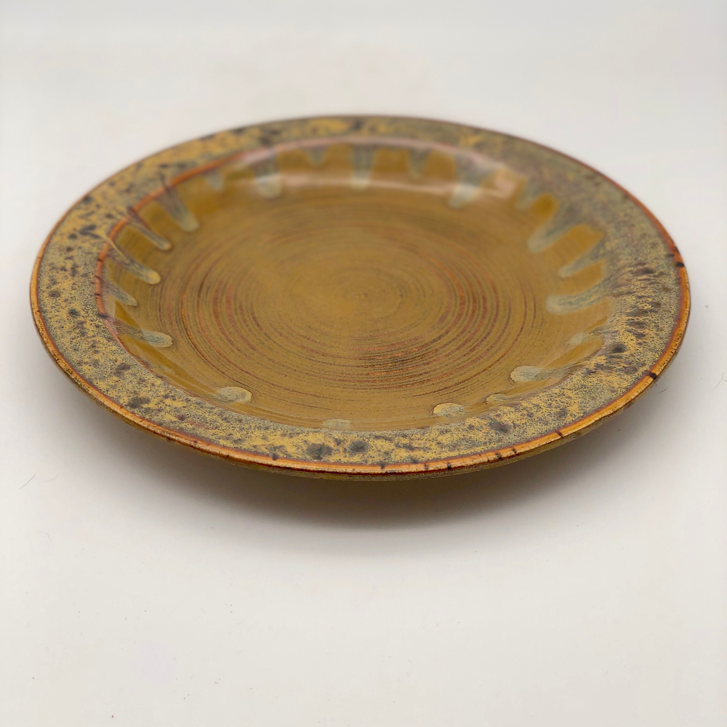Glowing Drippy Glazed Wheel-thrown Stoneware Serving Plate - Etsy