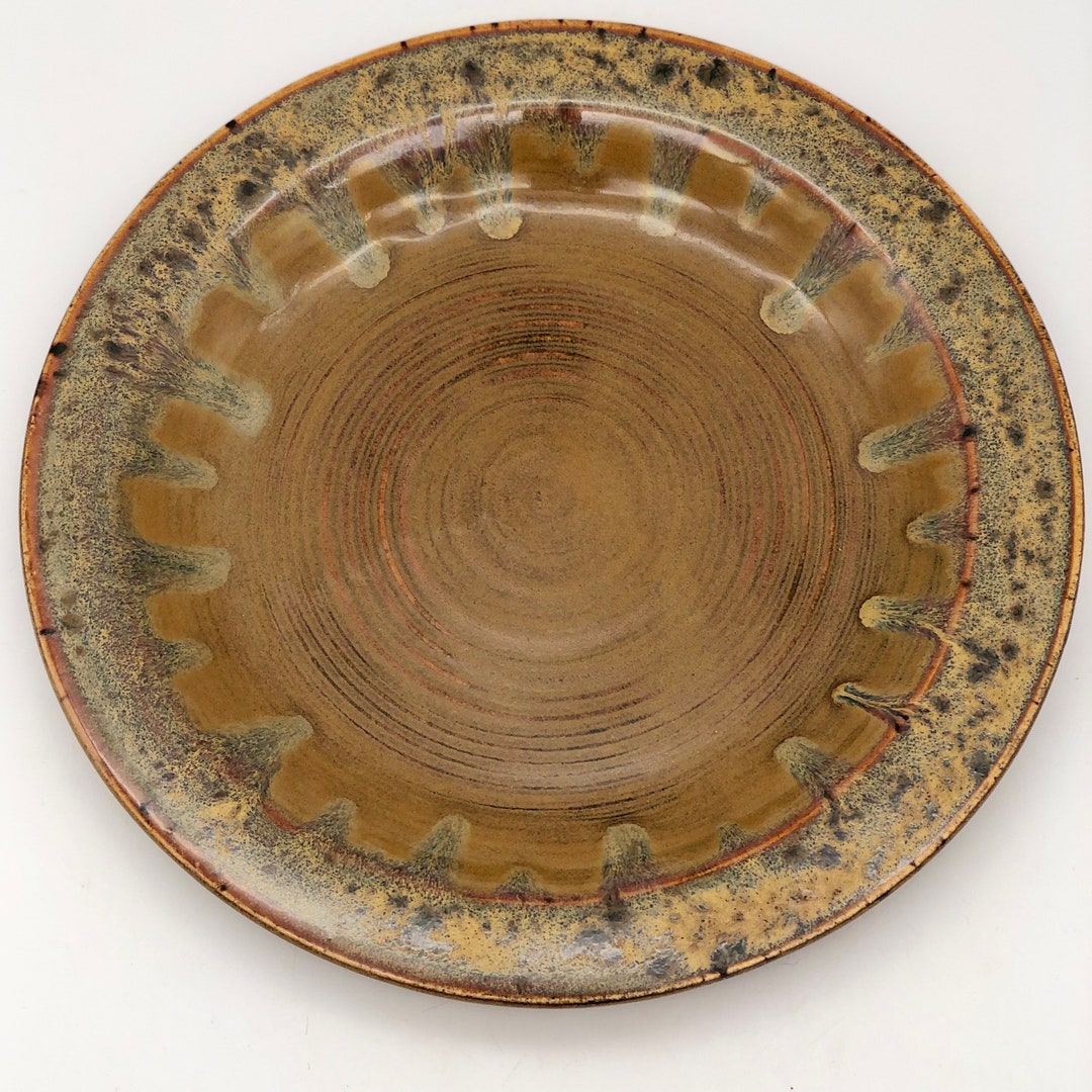 Glowing Drippy Glazed Wheel-thrown Stoneware Serving Plate - Etsy