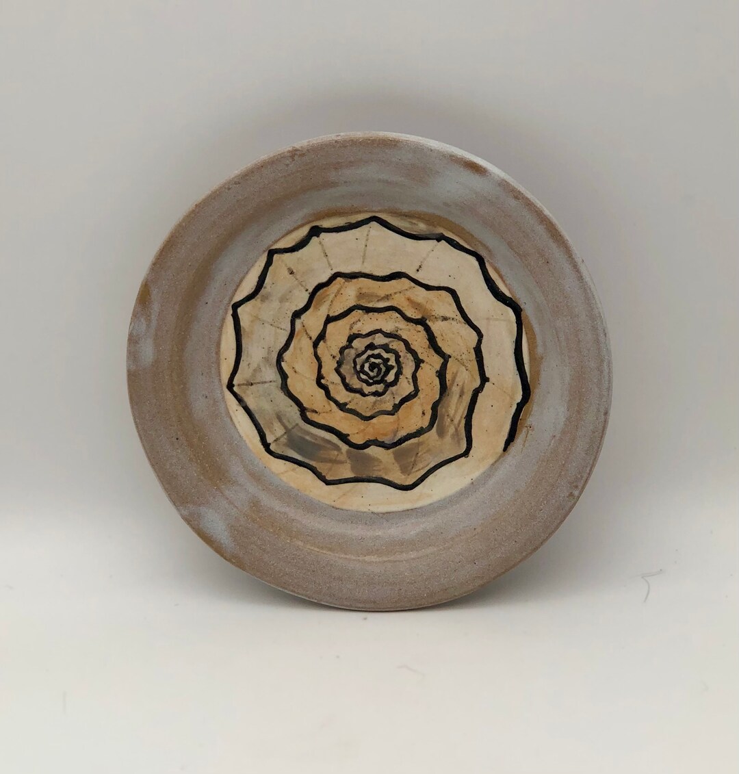 Spiral Shell Wheel Thrown Stoneware Mini Plate - Etsy