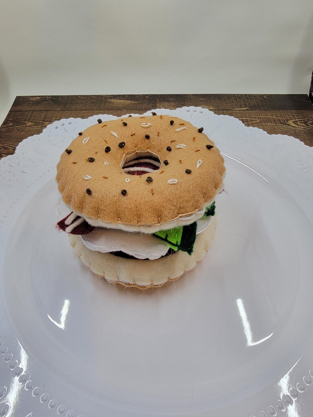 Handcrafted Felt Bagel Set, Pretend Play Food - Etsy