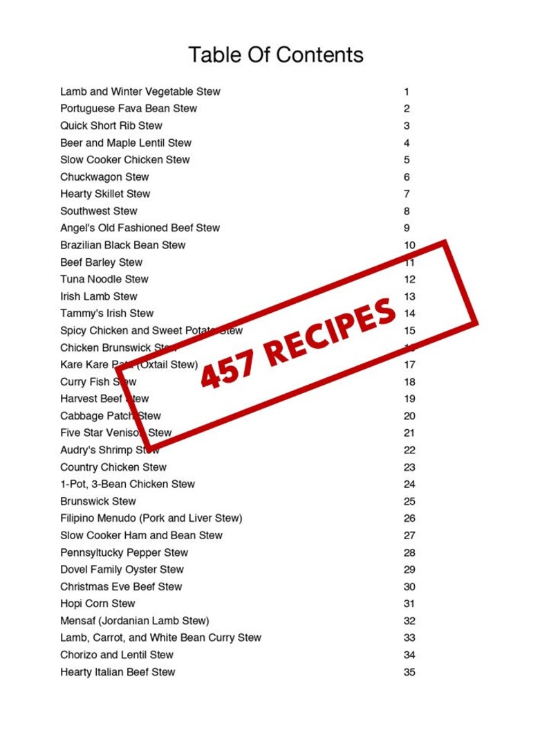 457 Stew Recipes Instant Download Stew Cookbook - Etsy