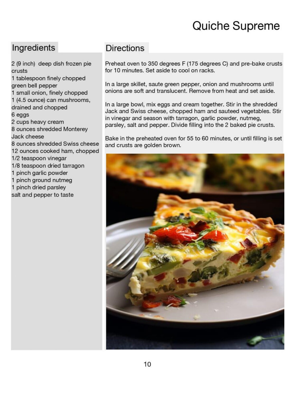 150 Quiche Recipes Instant Download Quiche Cookbook - Etsy Australia