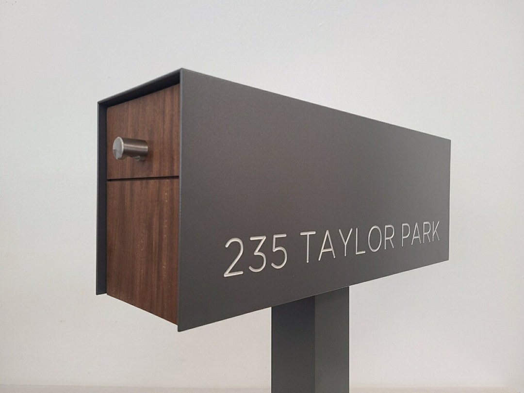 Mailbox With ENGRAVED address, Street Name, Number: Custom Modern and ...
