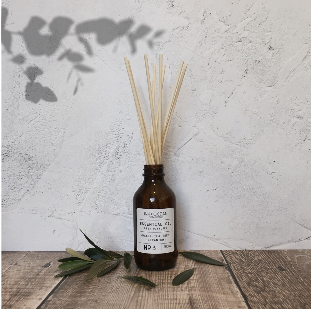 Basil, Tea Tree and Geranium Essential Oil Artisan Aromatherapy Reed ...