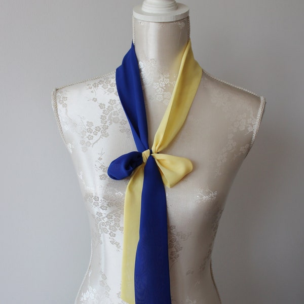 Royal Blue and Yellow Scarf - Etsy