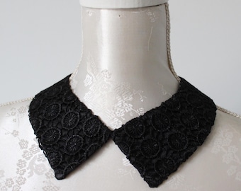 Black Lace Collar Necklace Silver Glitter Pointy Shape Detachable ...