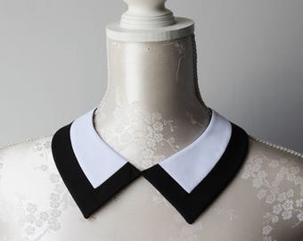 Black collar necklace with ribbon pointed shape detachable | Etsy