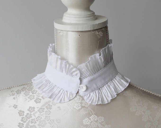 White Collar Necklace Detachable Pleated Collar High Collar | Etsy
