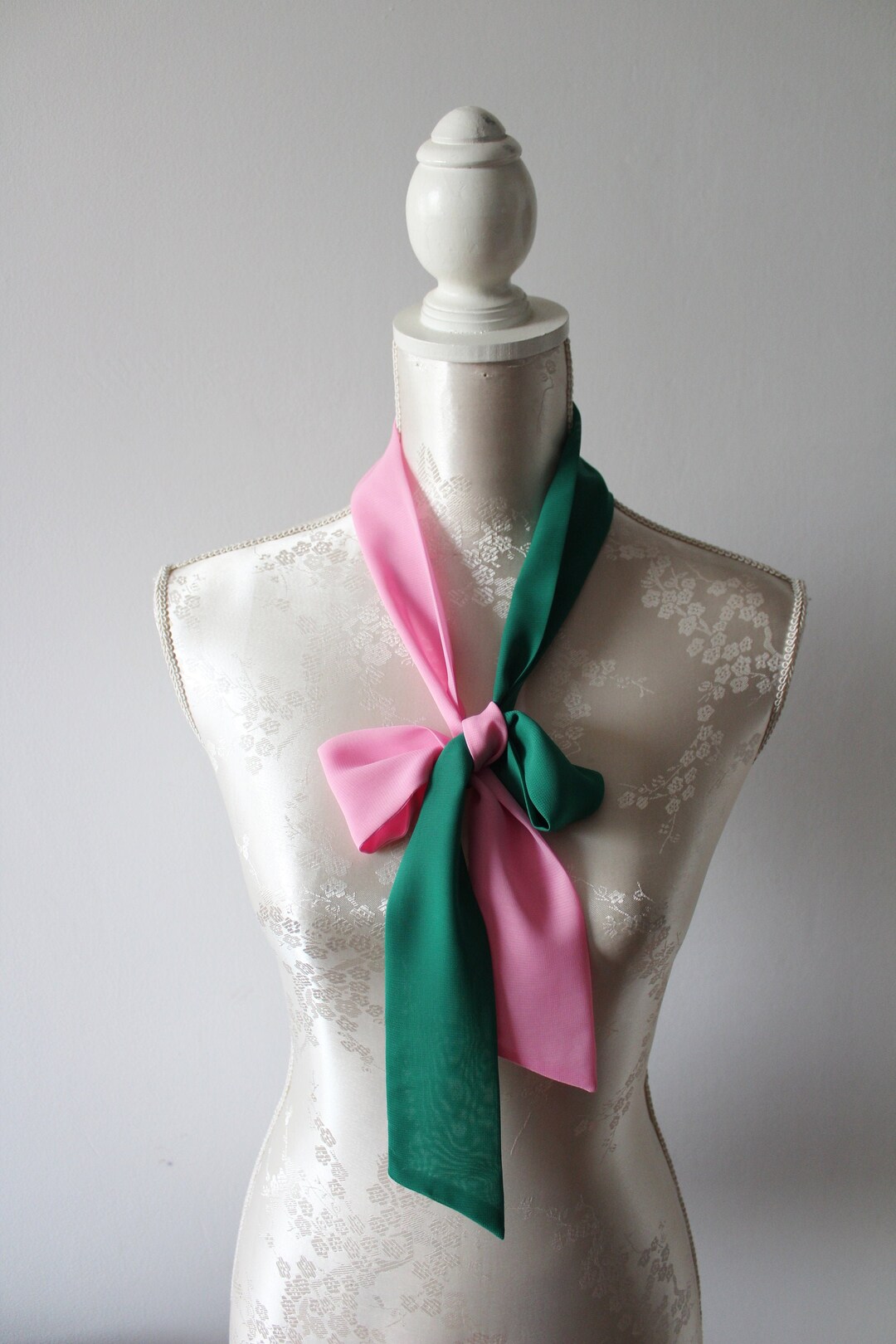 Skinny Scarf Pink Green Detachable Removeable Accessories for Women ...
