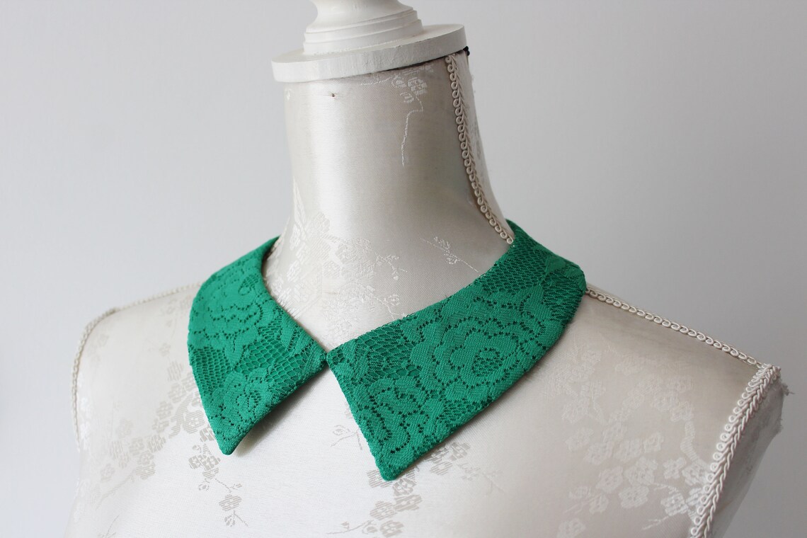 Green Lace Collar Necklace Pointy Shape Detachable Removeable Women ...