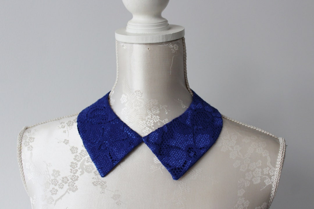 Royal Blue Lace Collar Necklace Pointed Shape Detachable Removeable ...