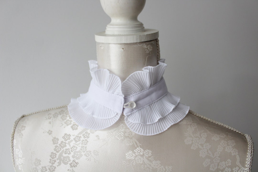 White Collar Necklace Detachable Pleated Collar High Collar Shirt ...