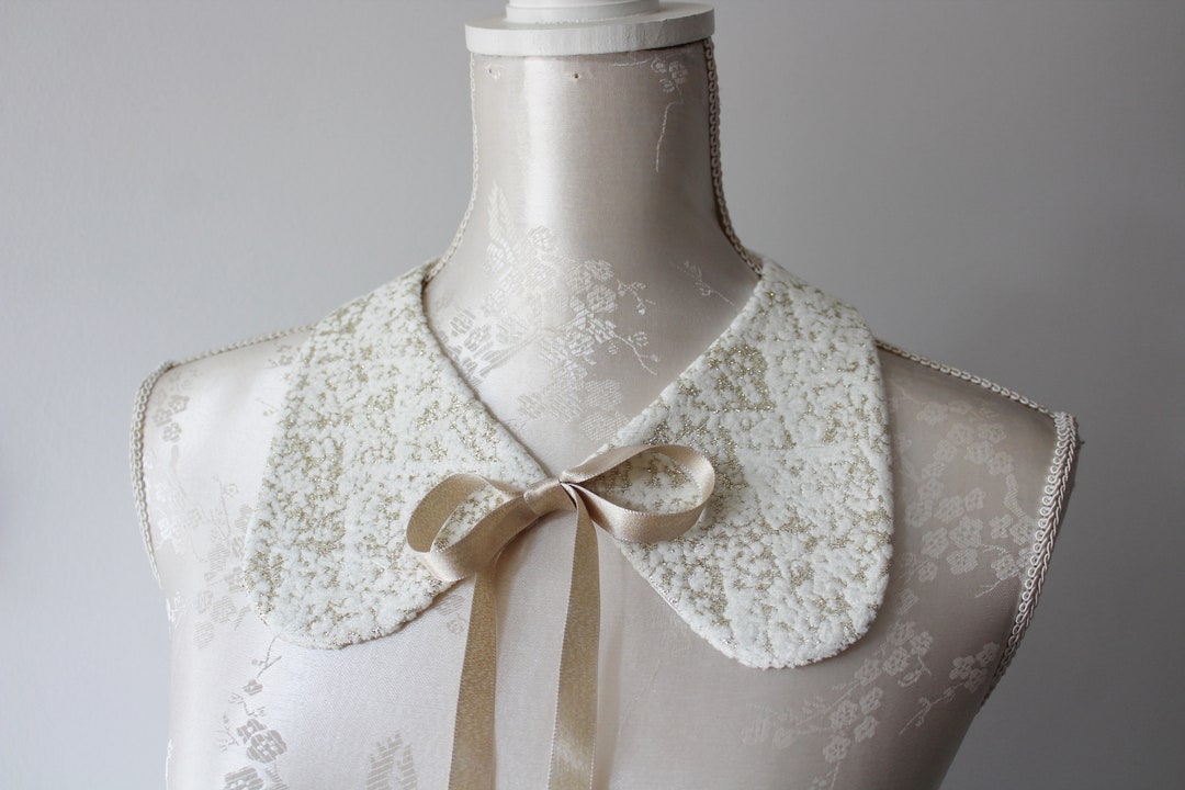 Lace Collar Necklace in Cream Gold Color Detachable Removeable ...