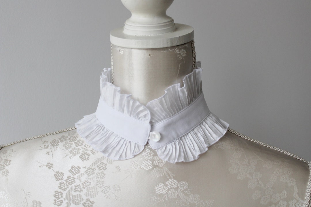 White Collar Necklace Detachable Pleated Collar High Collar Shirt ...